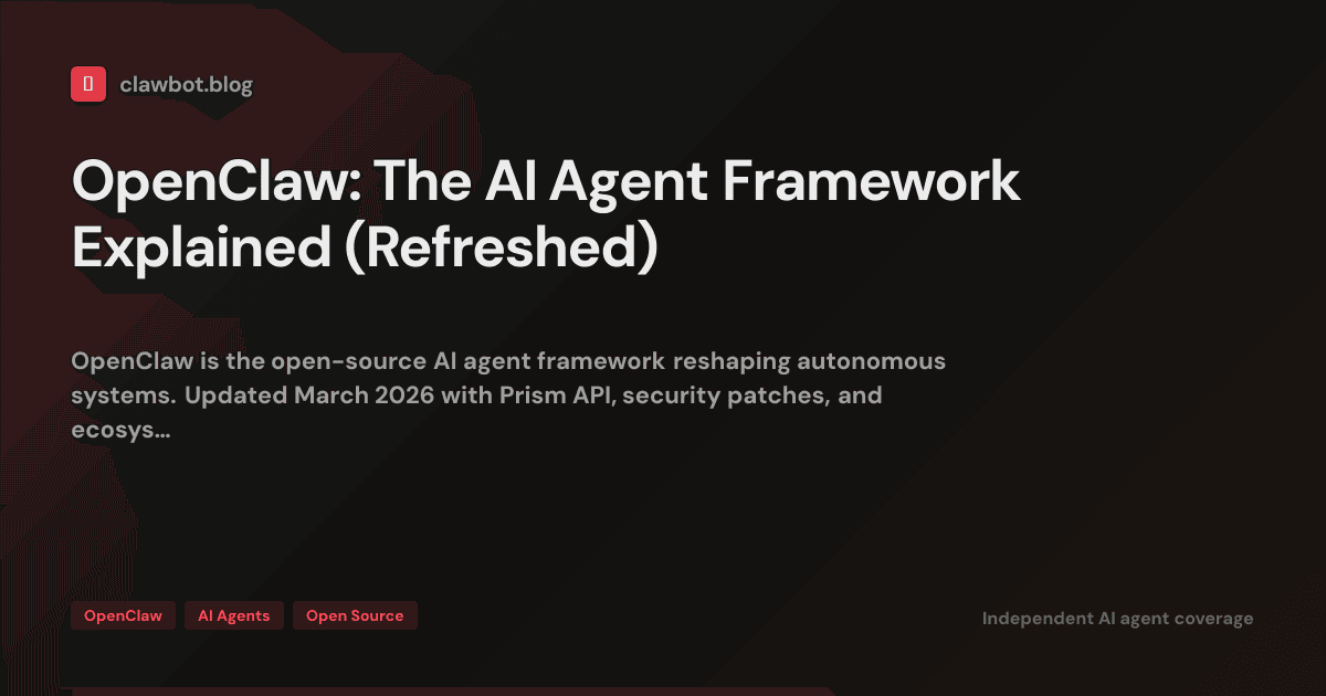 OpenClaw: The AI Agent Framework Explained (Refreshed) — clawbot.blog